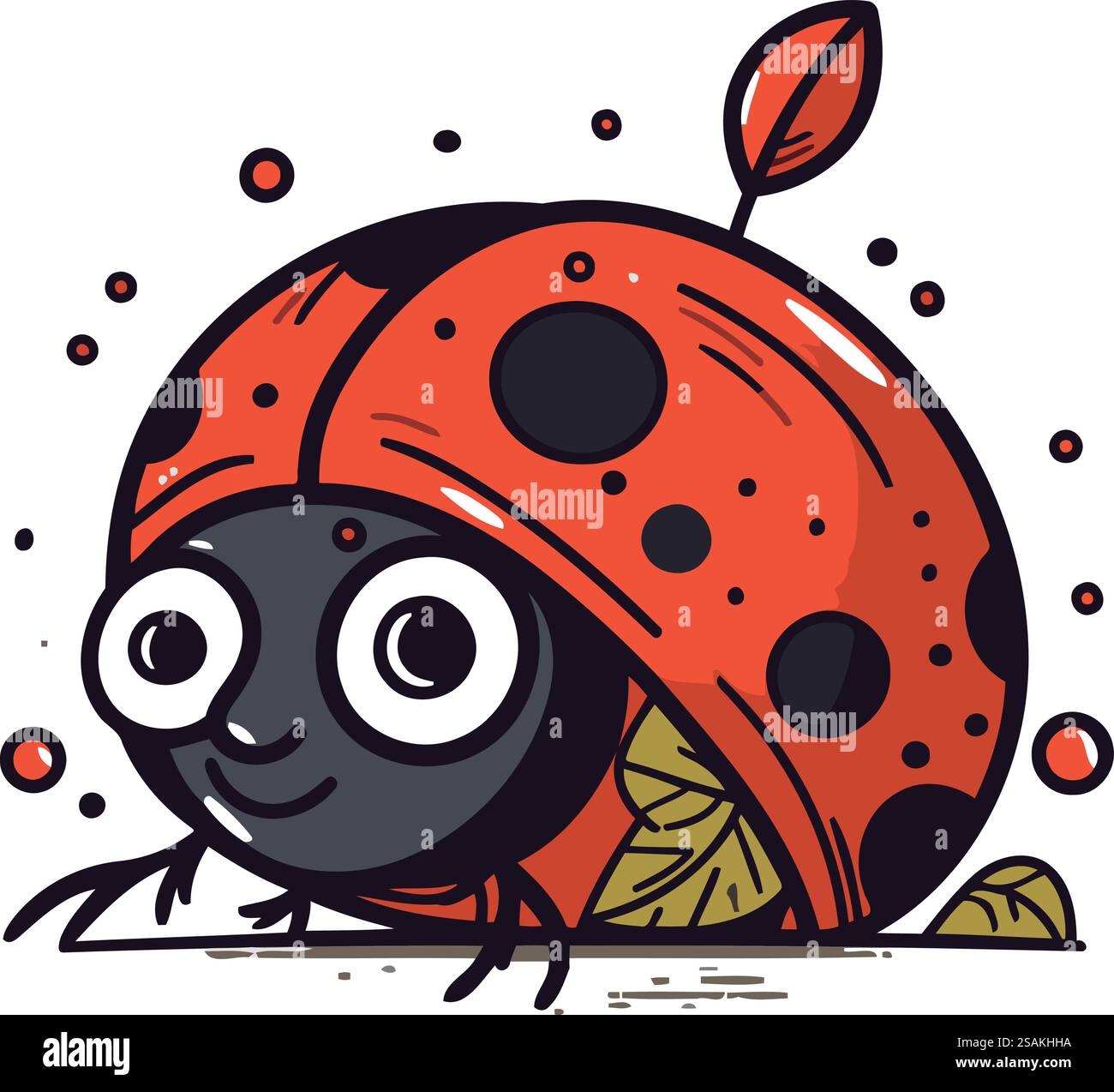 Cute ladybug vector illustration. Hand drawn doodle style Stock Vector ...