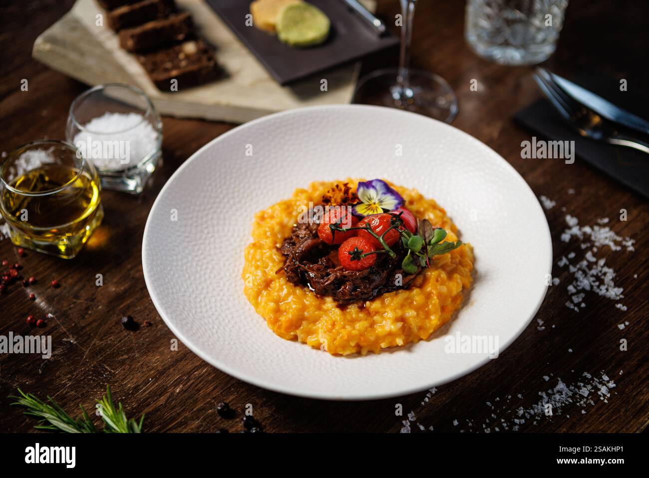 Delicious creamy risotto topped hi-res stock photography and images - Alamy