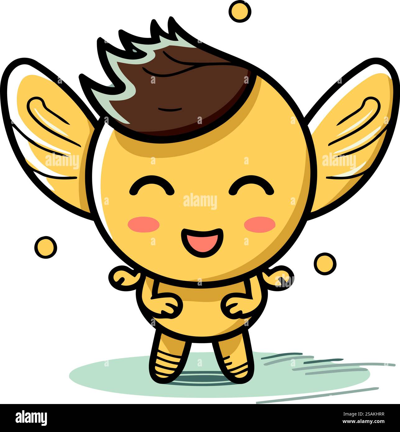 Cute angel cartoon character. Vector illustration. Isolated on white ...