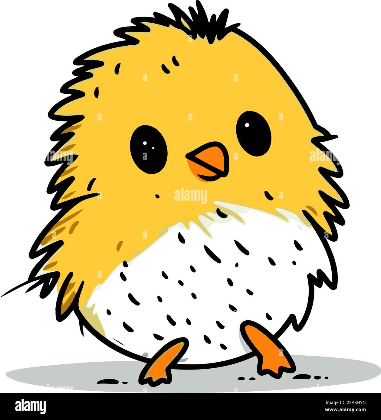 Cute little chick on white background. Vector illustration. Cartoon ...
