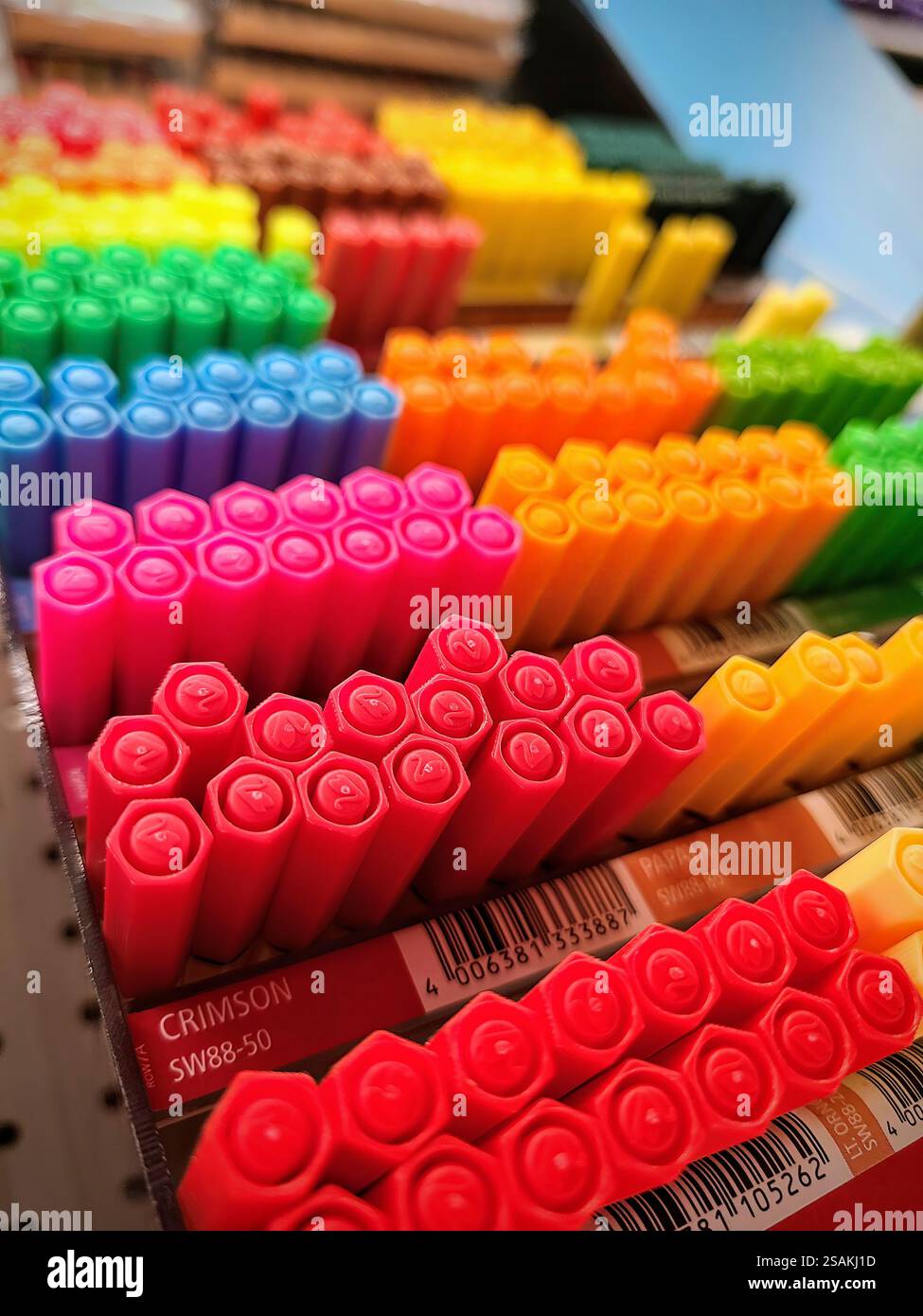 Colorful Marker Display in Gradient Spectrum Eye-Level Perspective ...