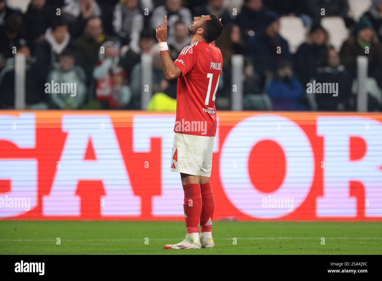 Turin, Italy. 29th Jan, 2025. Vangelis Pavlidis of SL Benfica ...