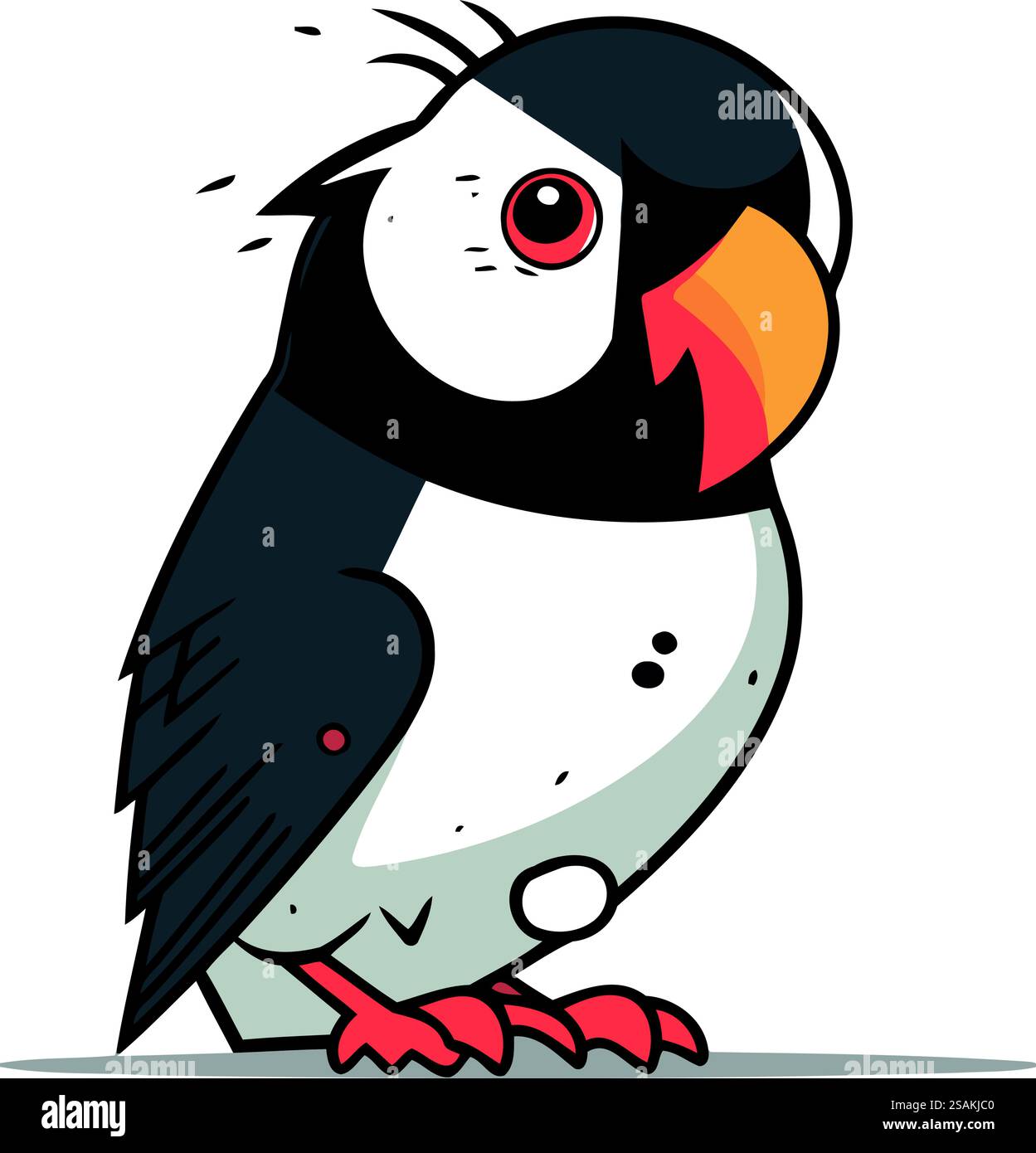 Puffin cartoon vector illustration isolated on white background. Puffin ...