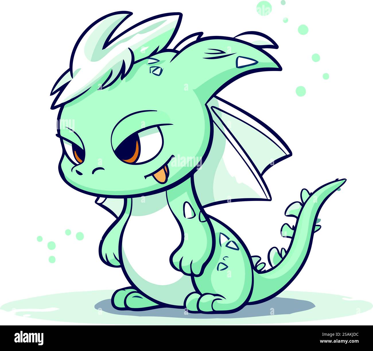 Cute cartoon dragon. Vector illustration isolated on a white background ...
