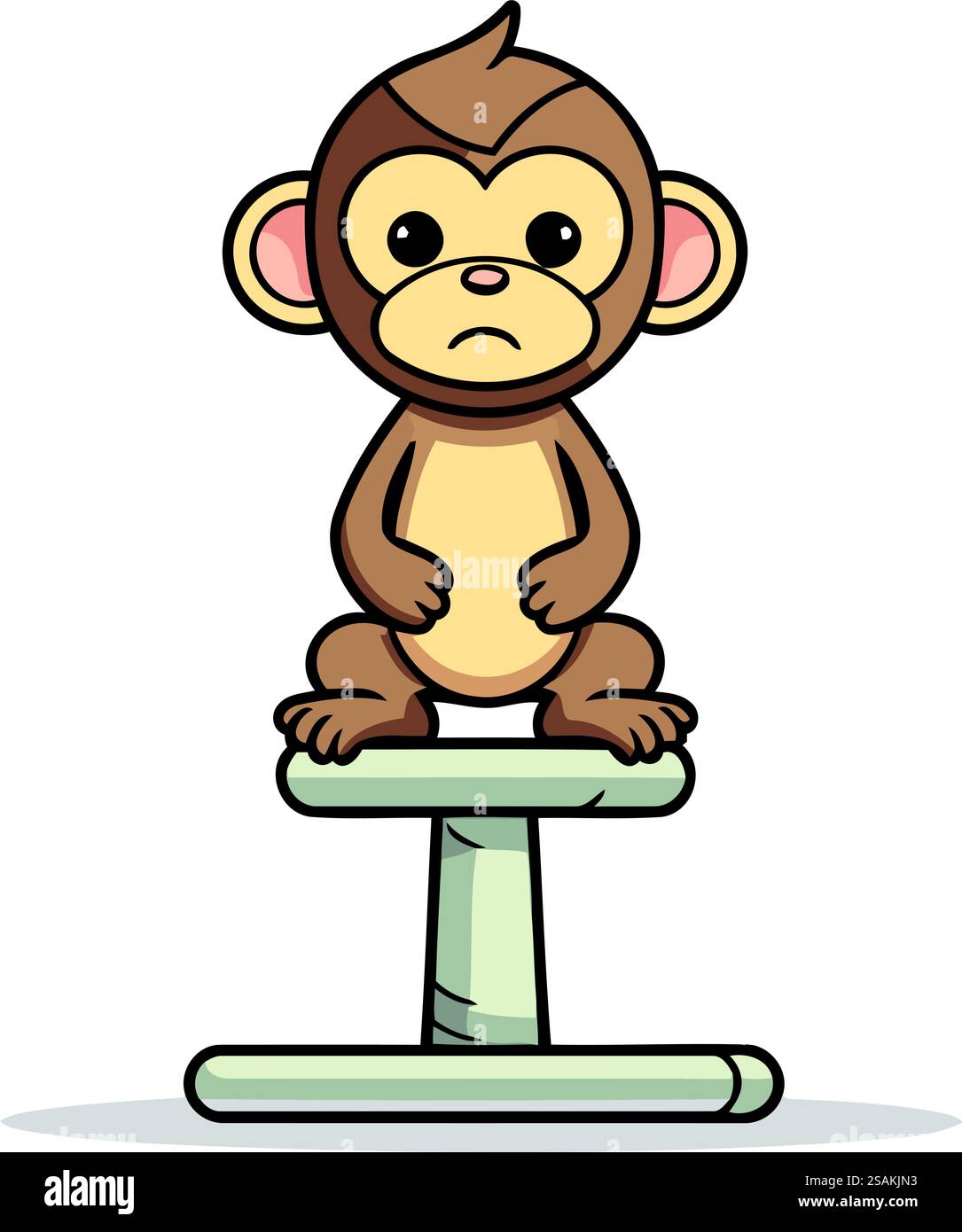 Monkey sitting on bar stool character cartoon vector illustration ...