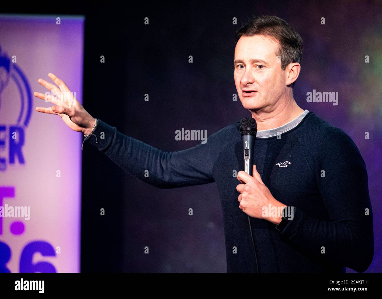 Paddy Lennox performing at Joker Comedy Club, Caddies, Southend, Essex ...