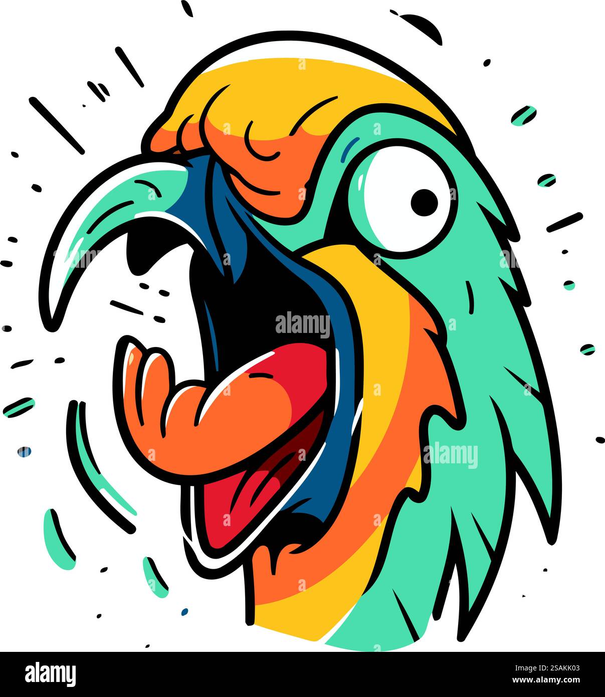 Angry parrot head. Vector illustration isolated on white background ...