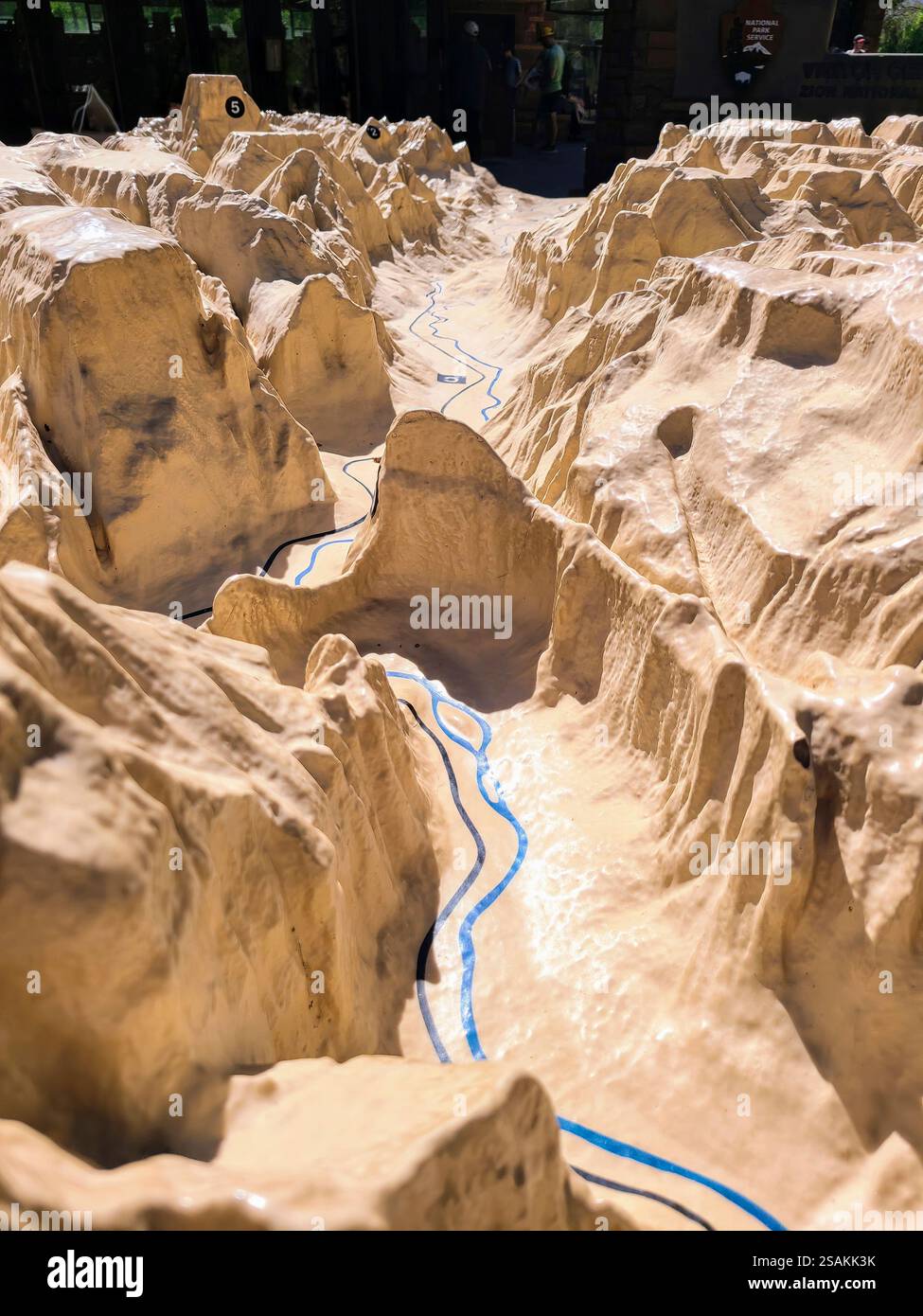 Zion Canyon Relief Model in Natural Light with Eye-Level Perspective ...