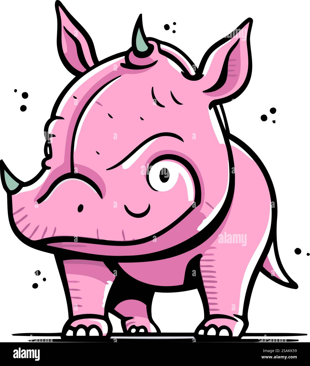 Cute rhinoceros. Vector illustration in cartoon style Stock Vector ...