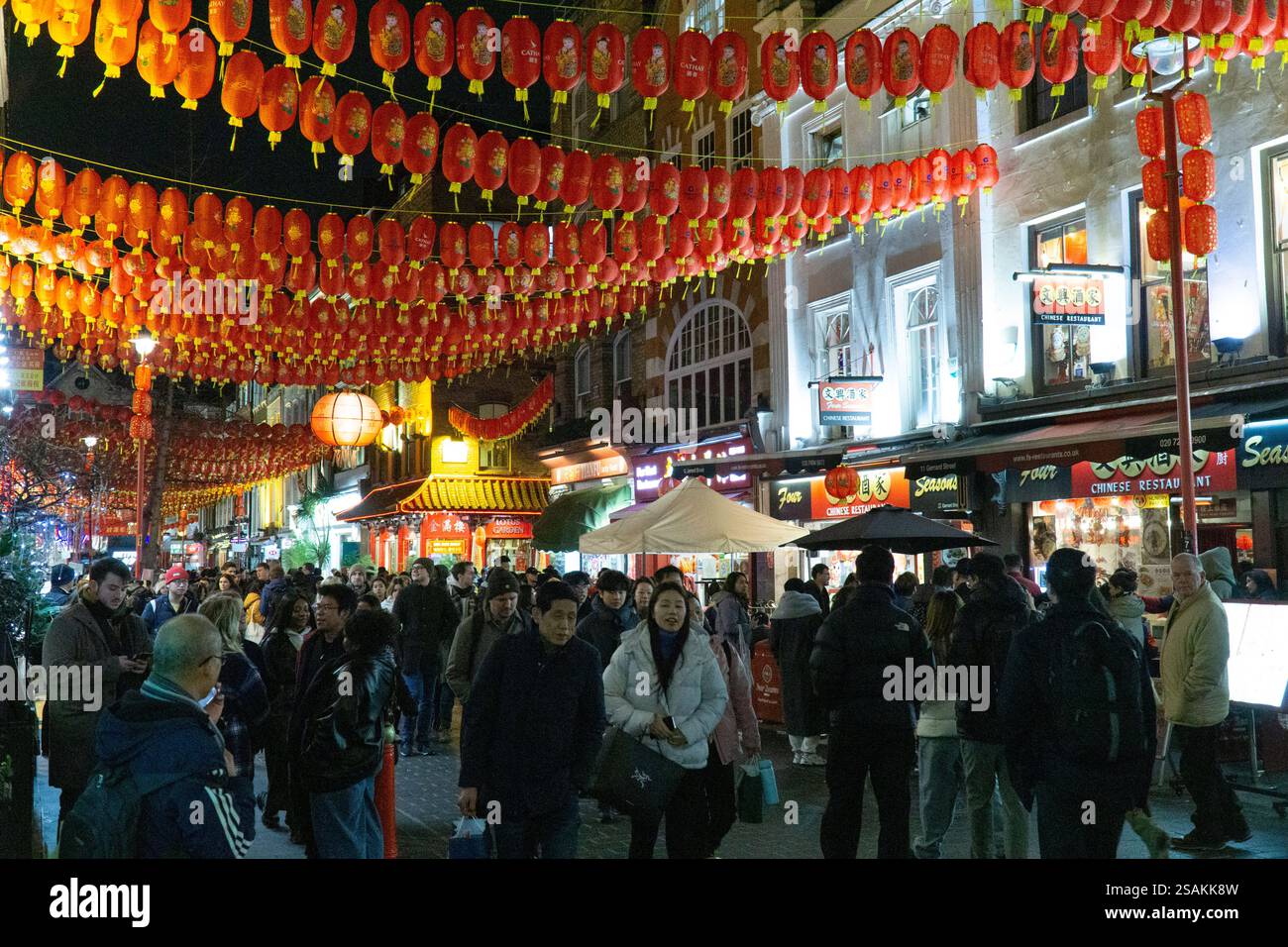 London, UK. 29th Jan, 2025. The shops and restaurants of China Town are ...