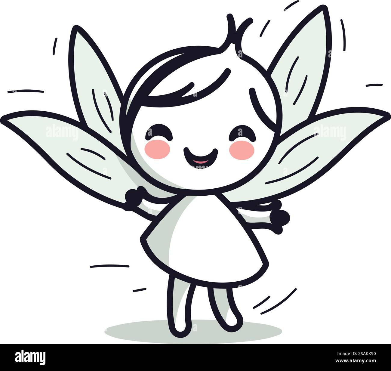 Cute little angel with wings. Vector illustration. Cartoon style Stock ...