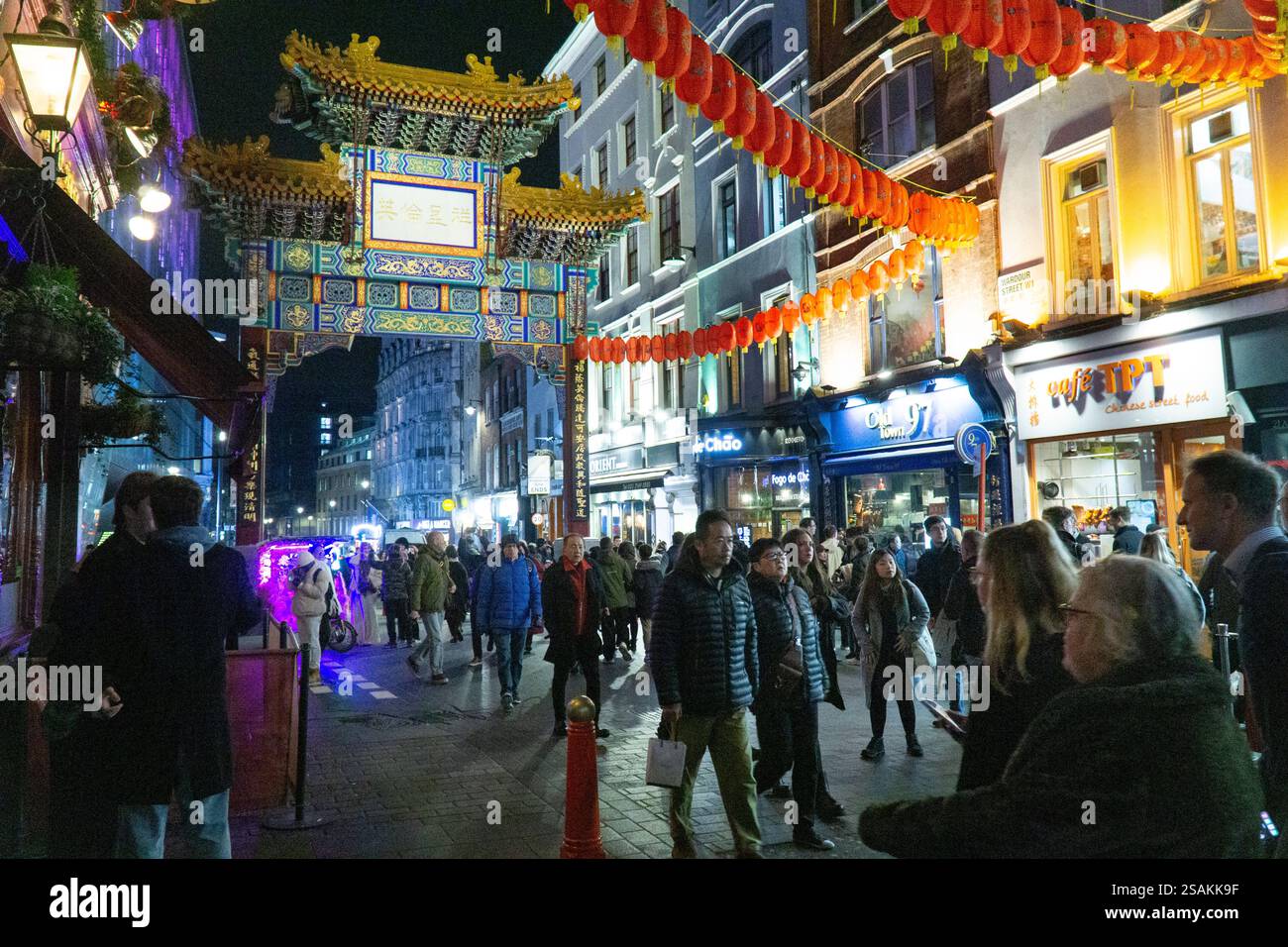 London, UK. 29th Jan, 2025. The shops and restaurants of China Town are ...