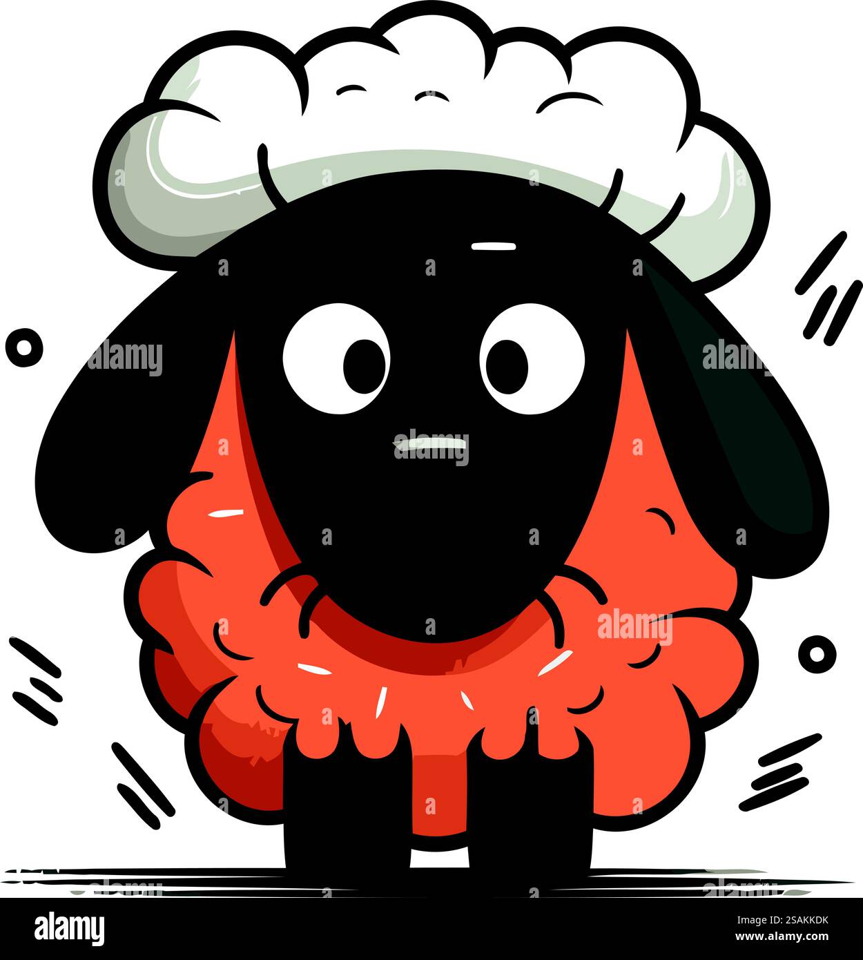 Cute sheep in chef hat. Cartoon animal character. Vector illustration ...