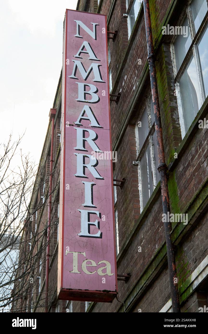 old faded nambarrie tea sign on the wall of the nambarrie tea building ...