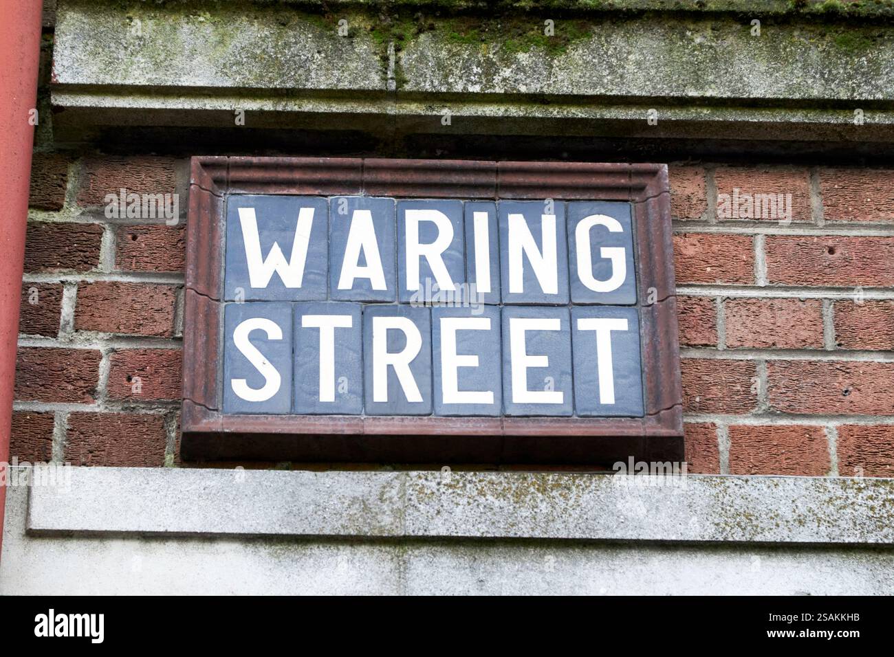 old tiled belfast street sign for waring street belfast, northern ...