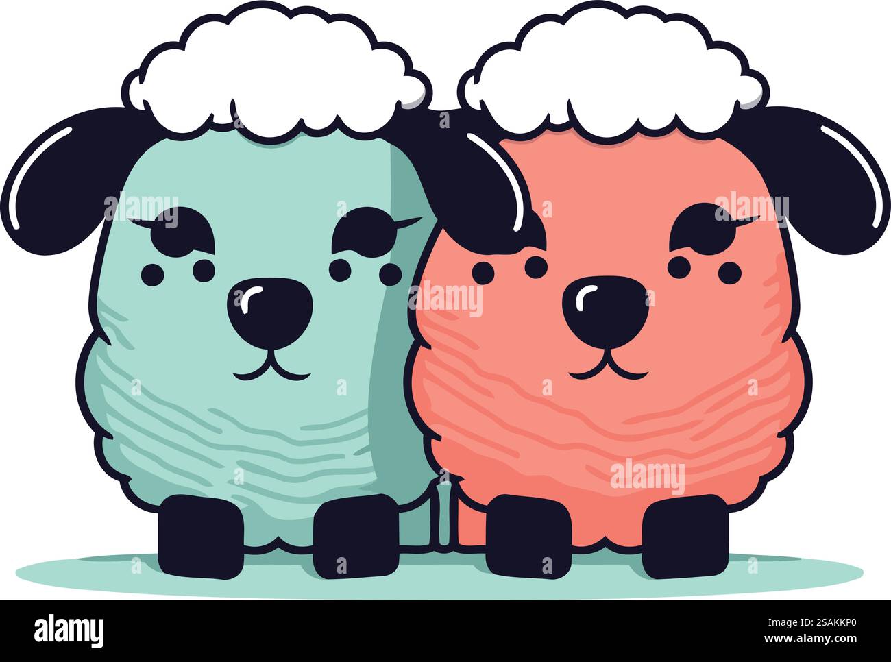 Cute cartoon sheep. Vector illustration isolated on a white background Stock Vector Image & Art ...