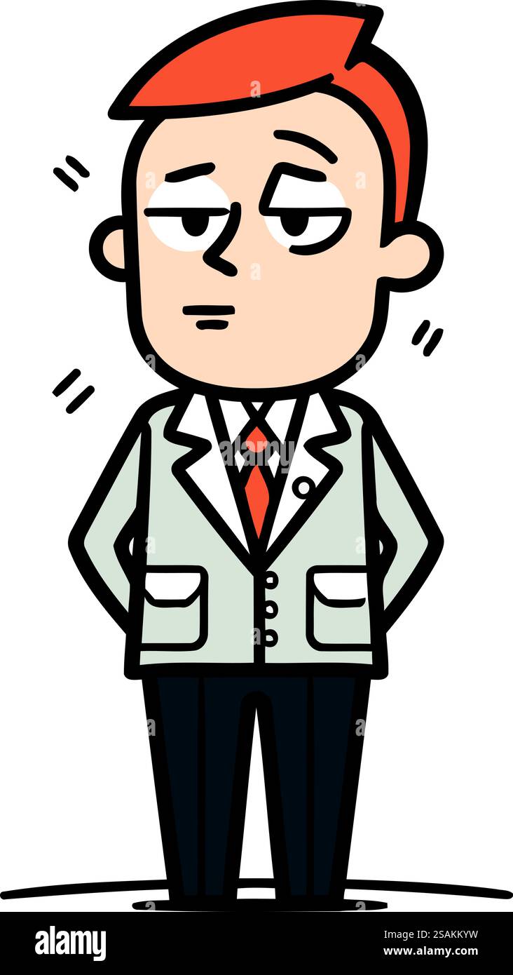 Frowning Businessman Cartoon Vector Illustration Stock Vector Image ...