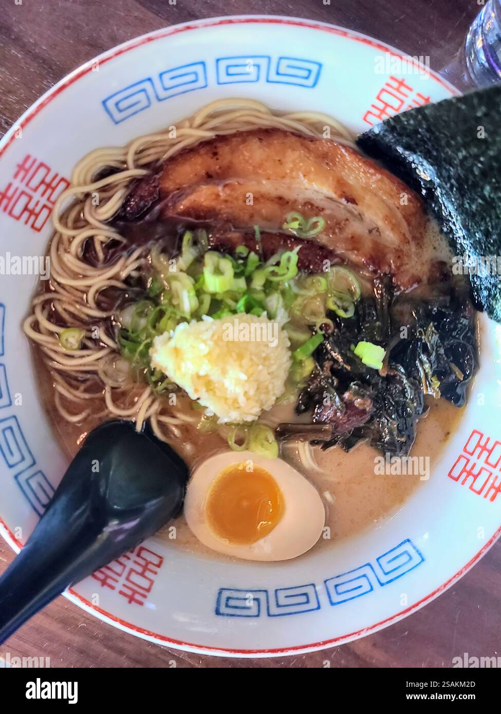 Ramen Bowl with Pork Belly and Egg Overhead View Stock Photo - Alamy