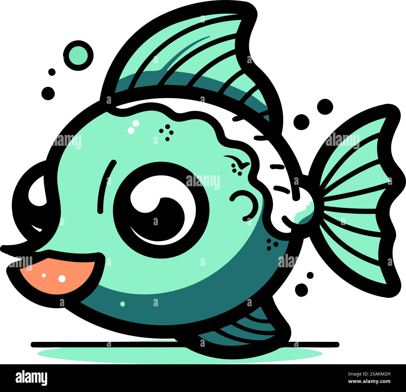 Cute cartoon fish. Vector illustration of a cute cartoon fish Stock ...