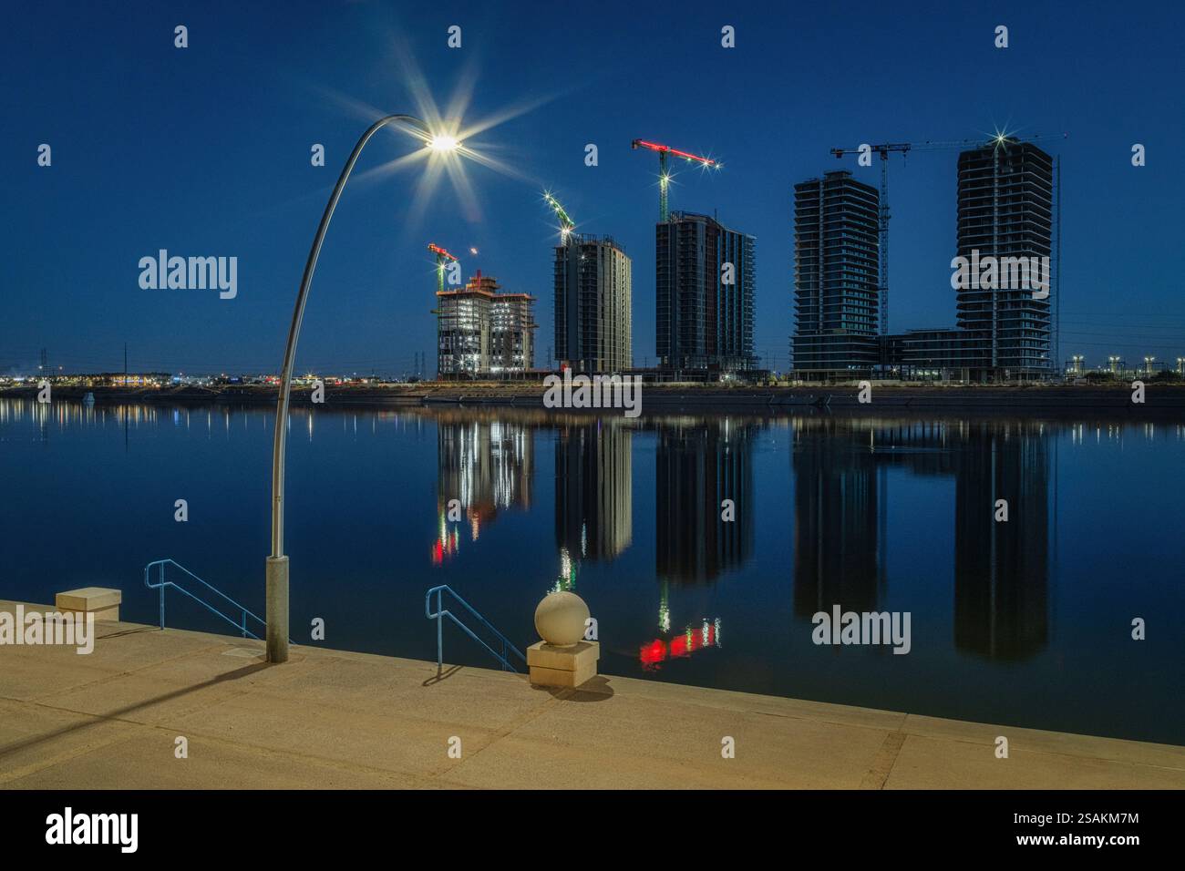 New apartment buildings under construction on Tempe Town Lake in Tempe ...