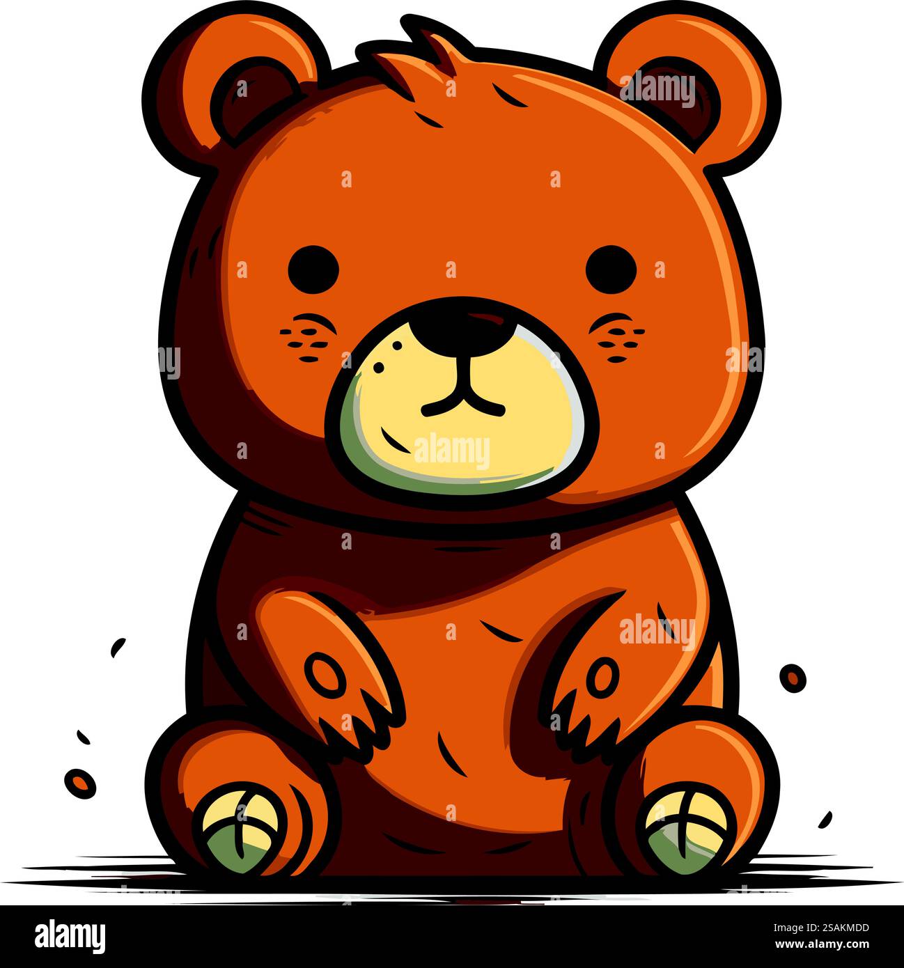 Cute cartoon bear. Vector illustration of a cute teddy bear Stock ...