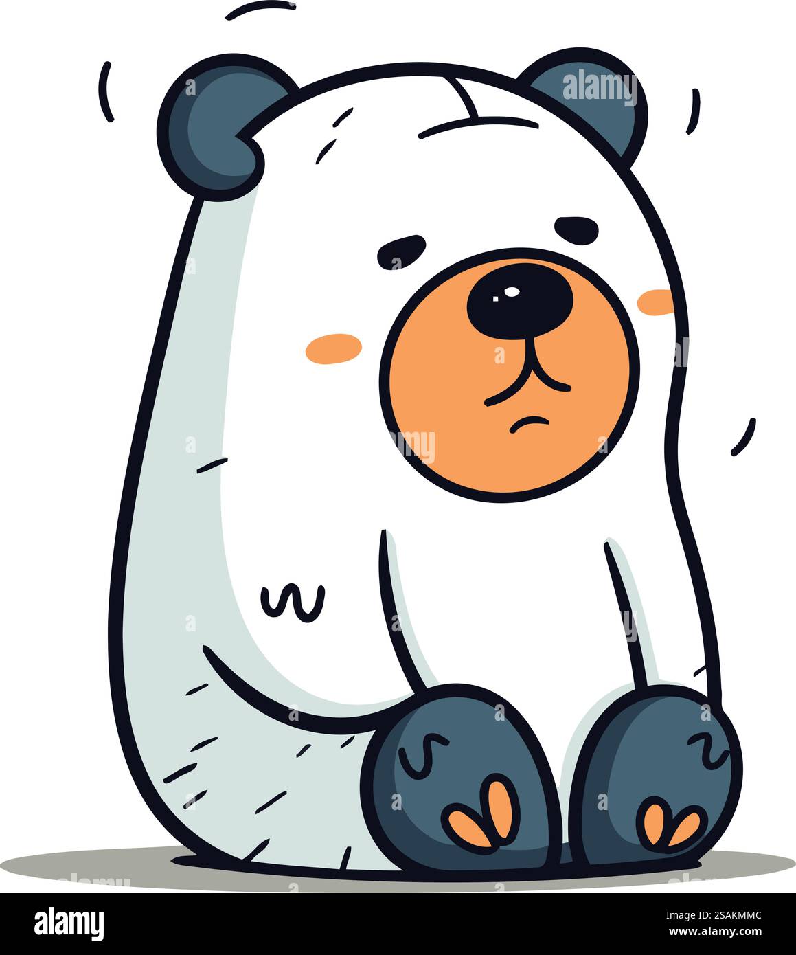 Polar Bear Crying Cute Cartoon Animal Vector Illustration Stock Vector ...