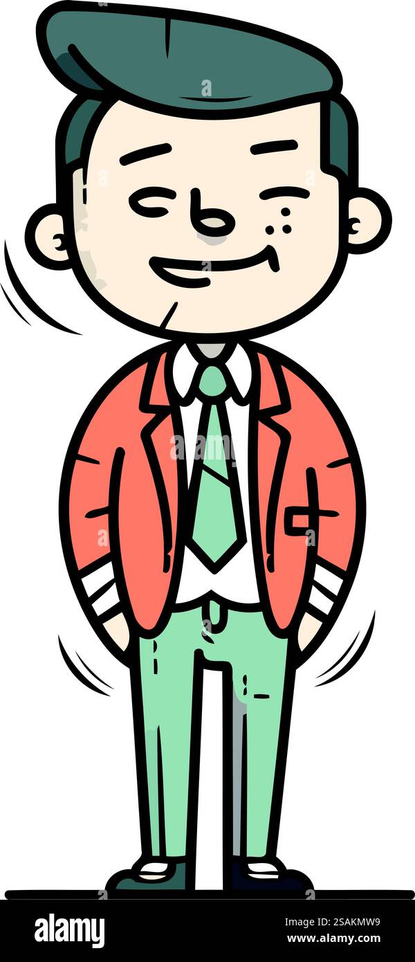 Character illustration design. Businessman happy cartoon style. vector ...