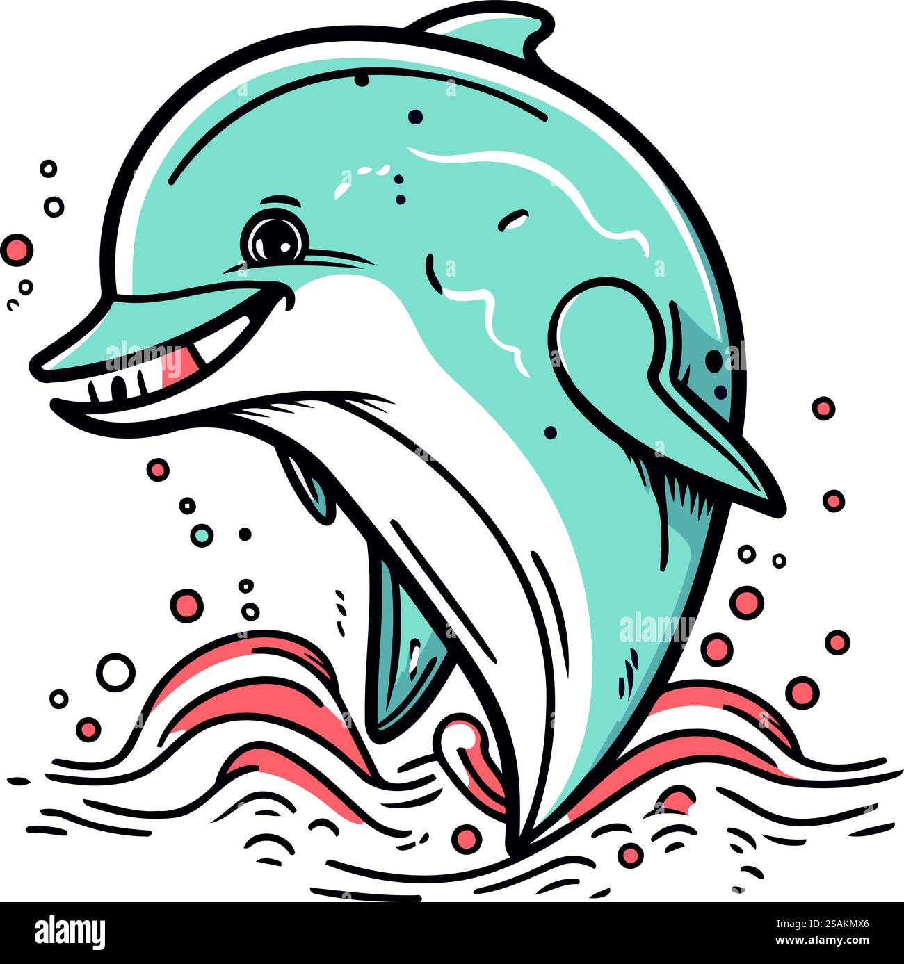 Dolphin. Hand drawn vector illustration in doodle style Stock Vector ...