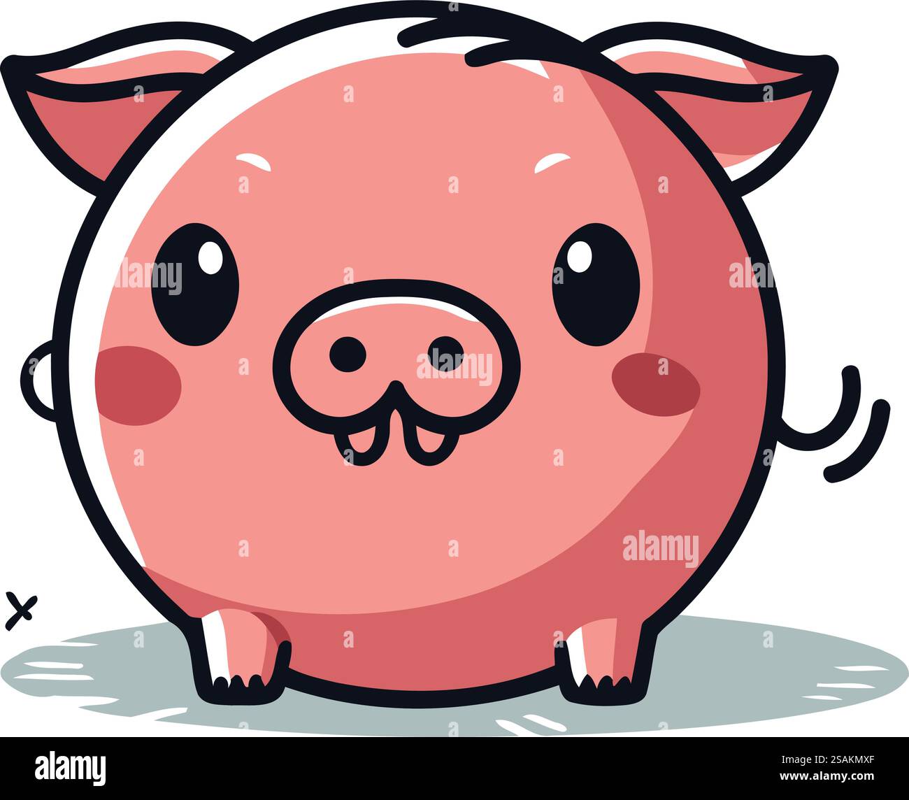 Cute piggy cartoon vector illustration isolated on a white background ...