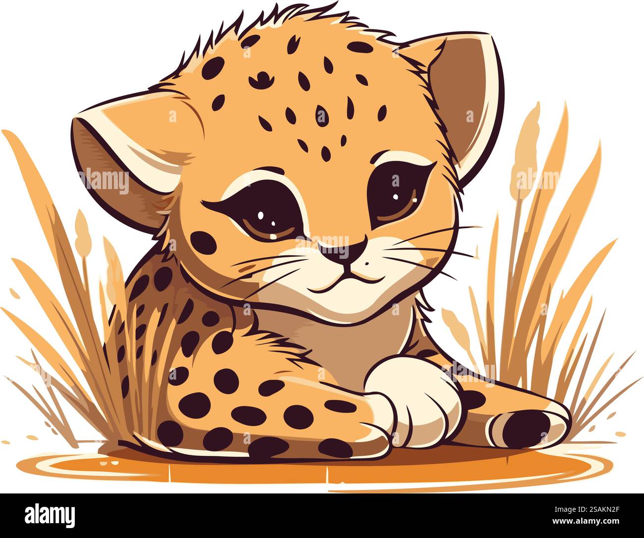 Cheetah, cub, grass Stock Vector Images - Alamy