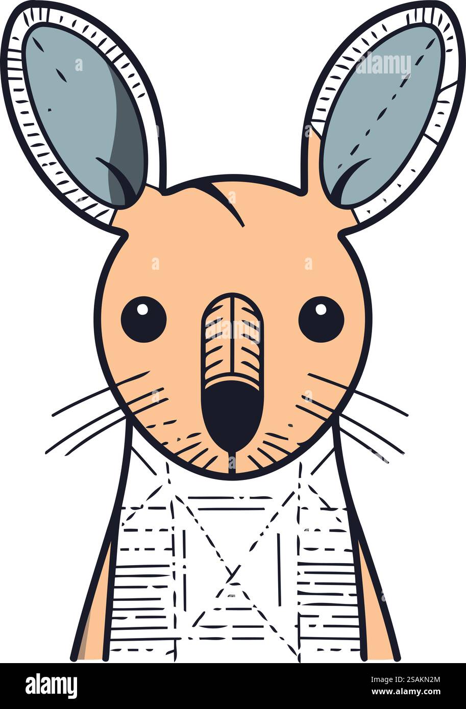 Cute kangaroo. Hand drawn vector illustration in cartoon style Stock ...