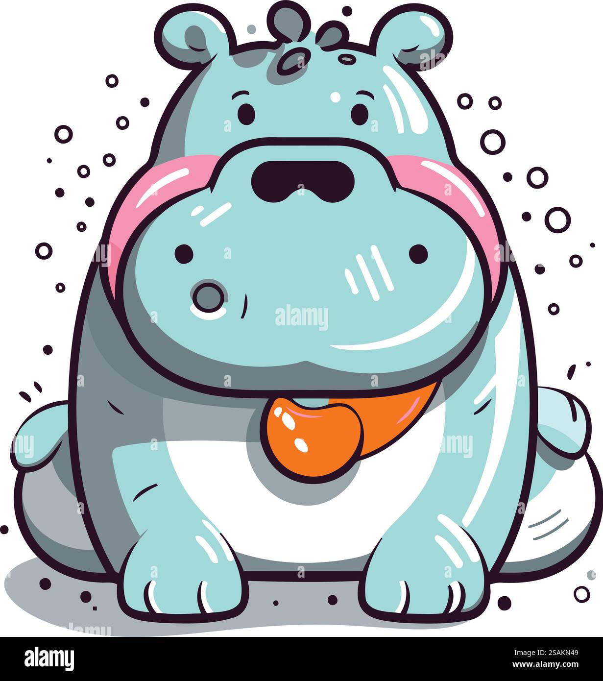 Cute hippo. Vector illustration of a cartoon hippo Stock Vector Image ...