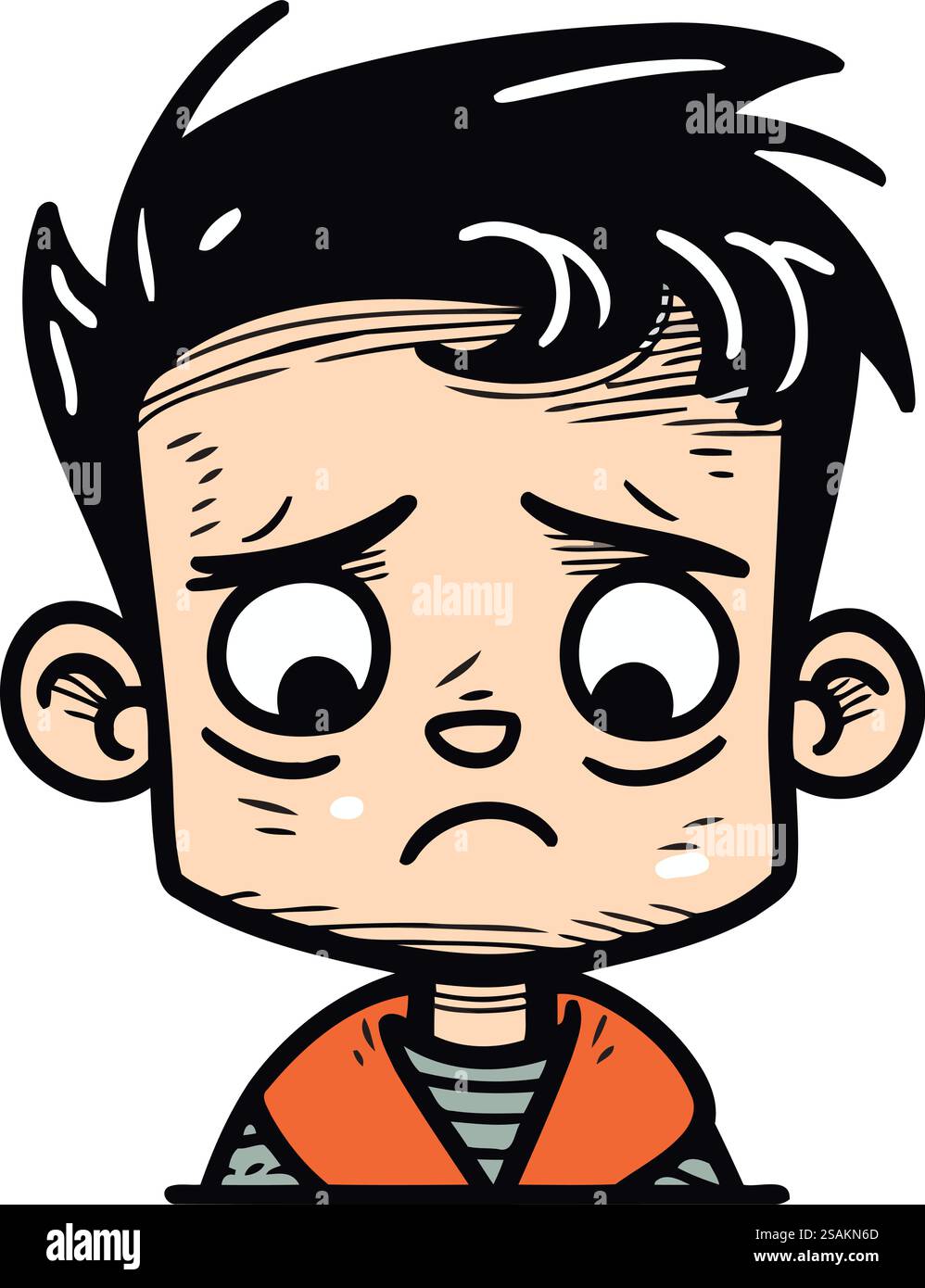 Boy with angry facial expression. vector illustration isolated on white ...