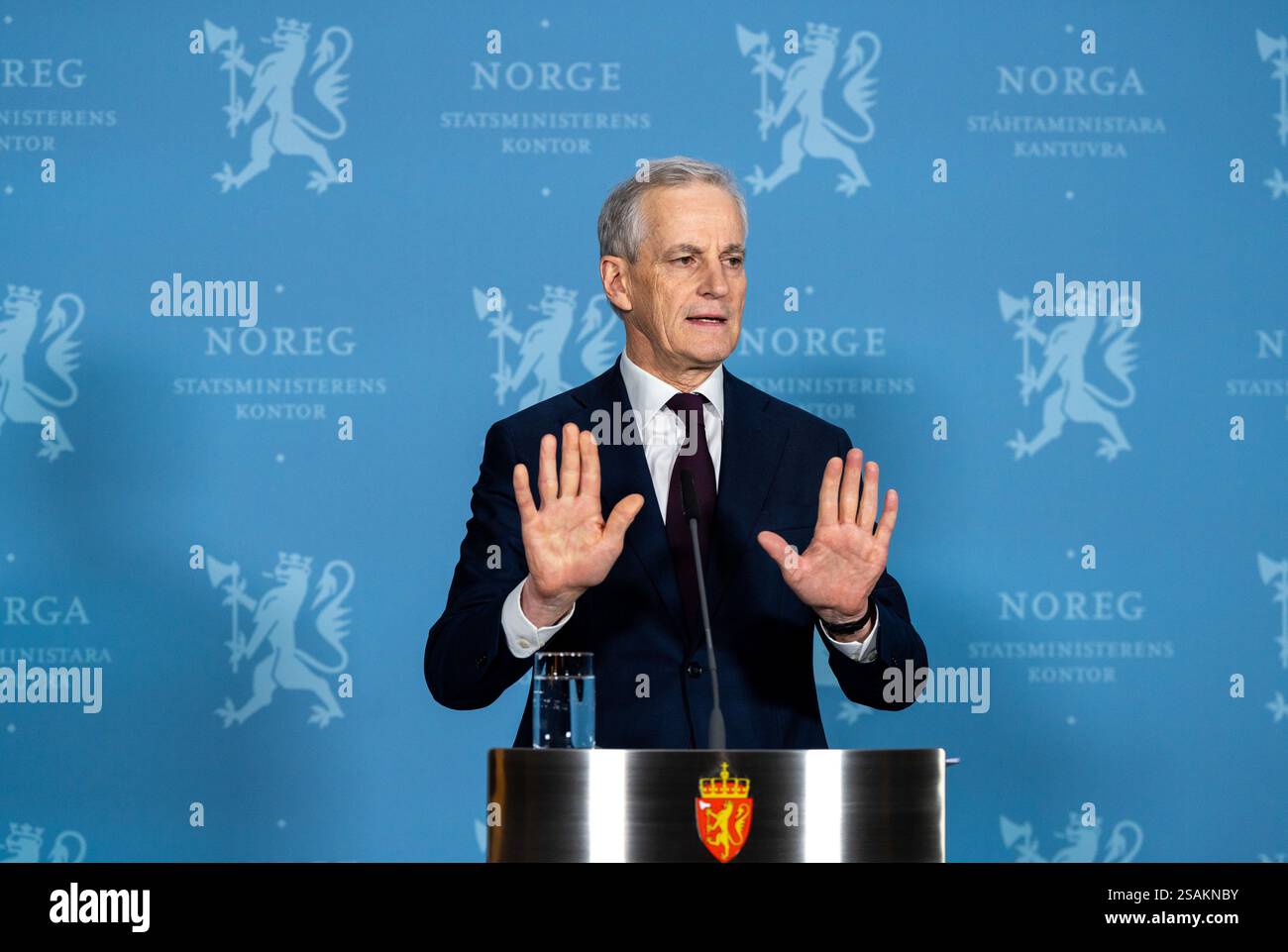 Oslo, Norway. 30th Jan, 2025. Norwegian Prime Minister Jonas Gahr Støre ...