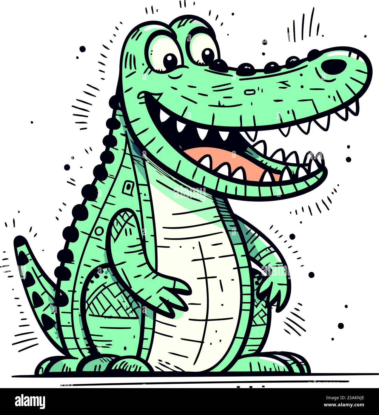 Crocodile. Cute cartoon character. Vector illustration Stock Vector ...