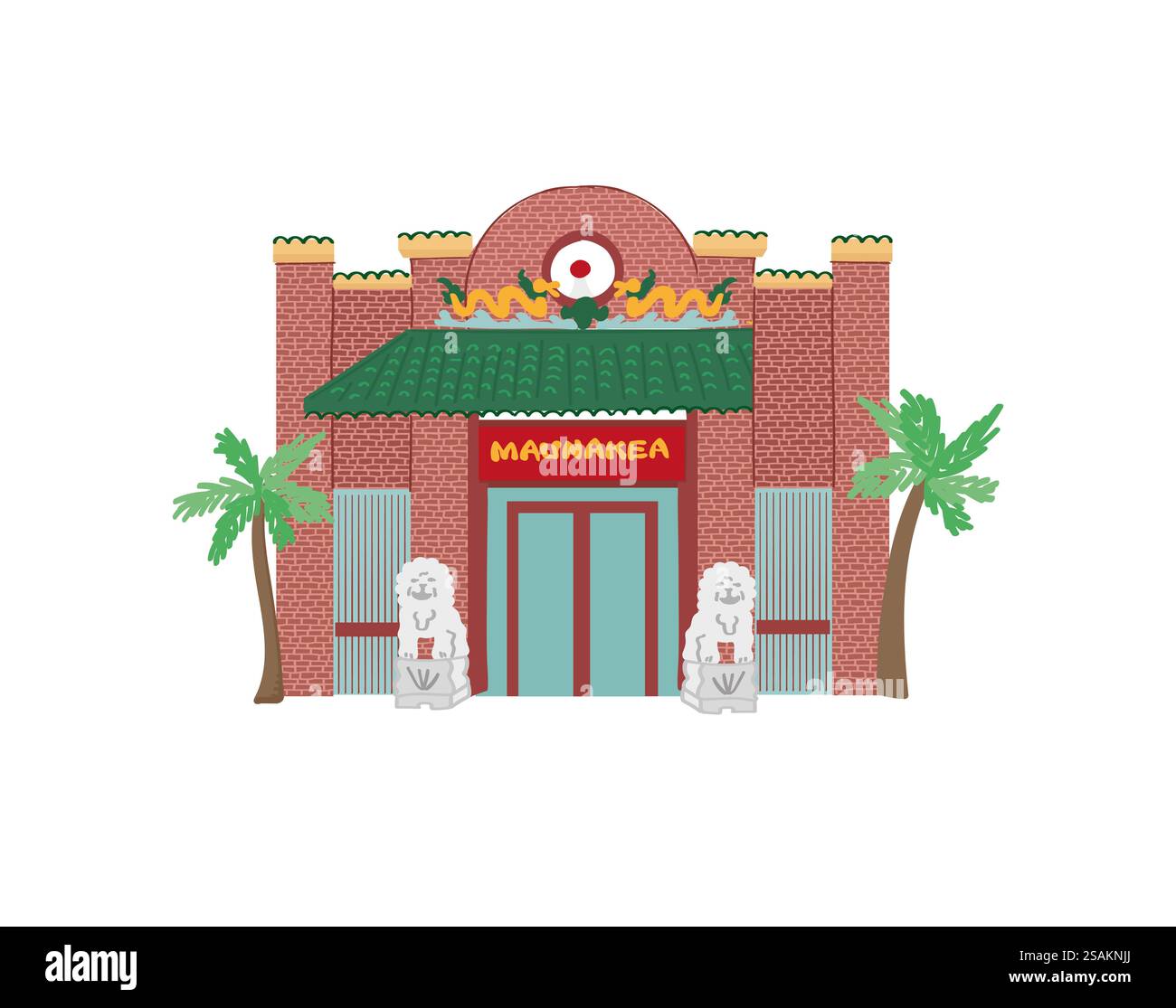 Hand drawn cute landmarks in Flat Style, Famous Place and Historical ...