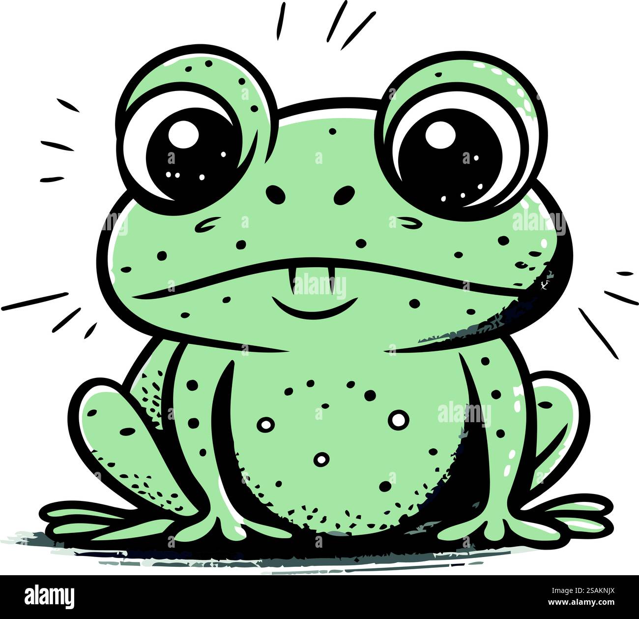 Frog. Hand drawn vector illustration. Isolated on white background ...