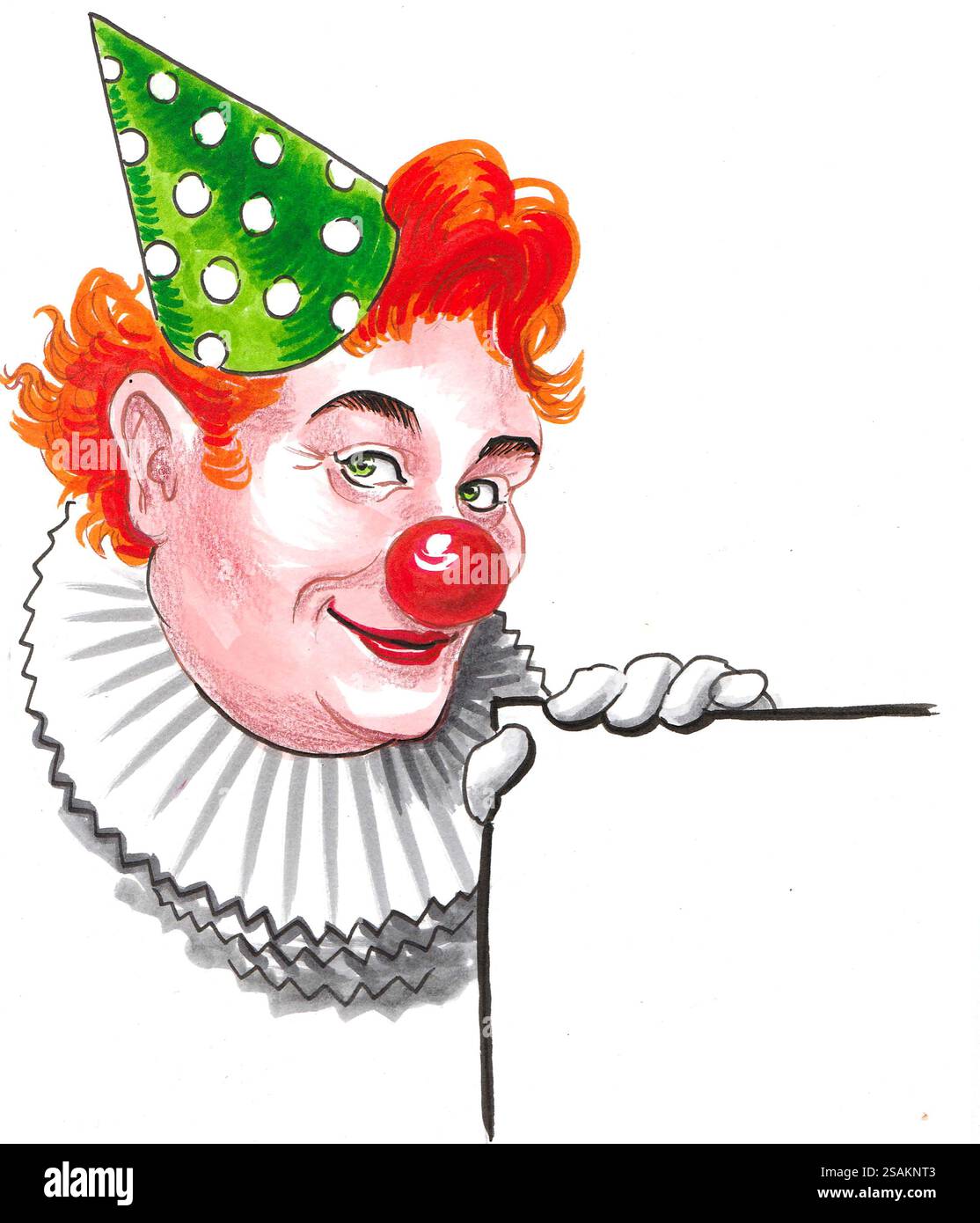 Happy clown face. Hand drawn watercolour illustration Stock Photo - Alamy
