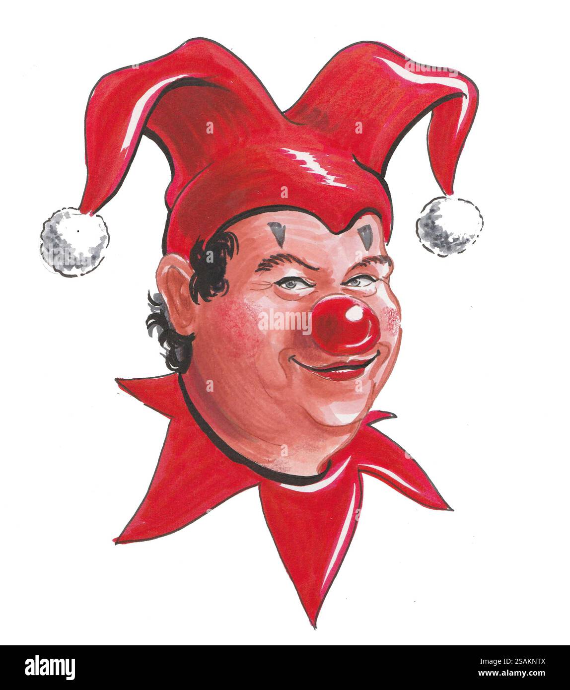 Clown face. Hand drawn watercolour illustration Stock Photo - Alamy