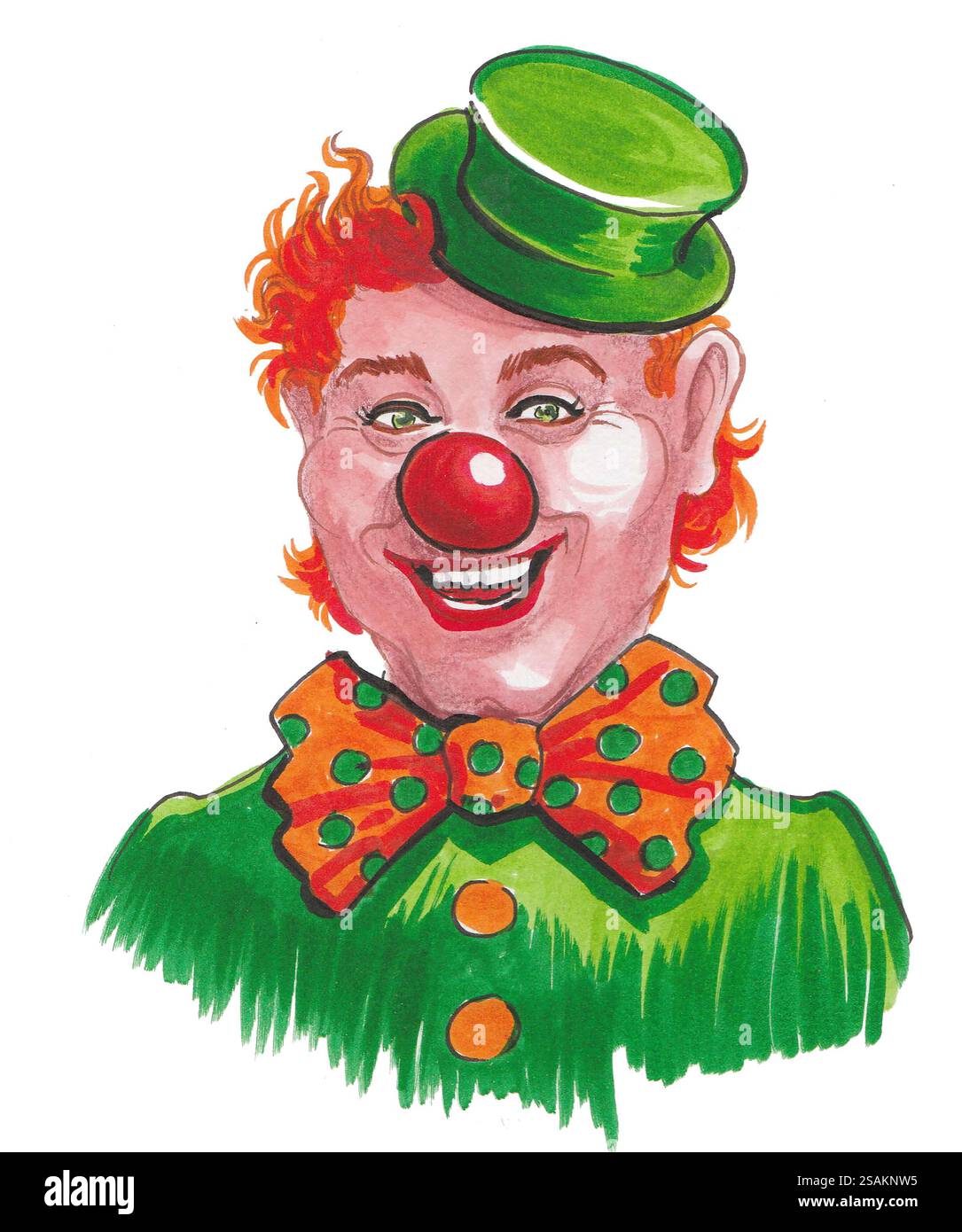 Happy clown. Hand drawn watercolour illustration Stock Photo - Alamy
