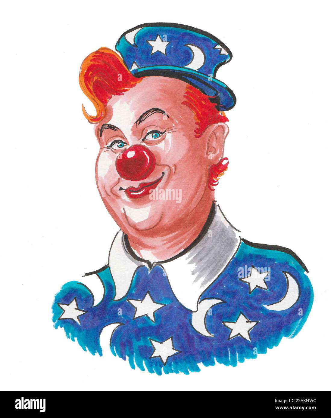 Happy clown. Hand drawn watercolour illustration Stock Photo - Alamy
