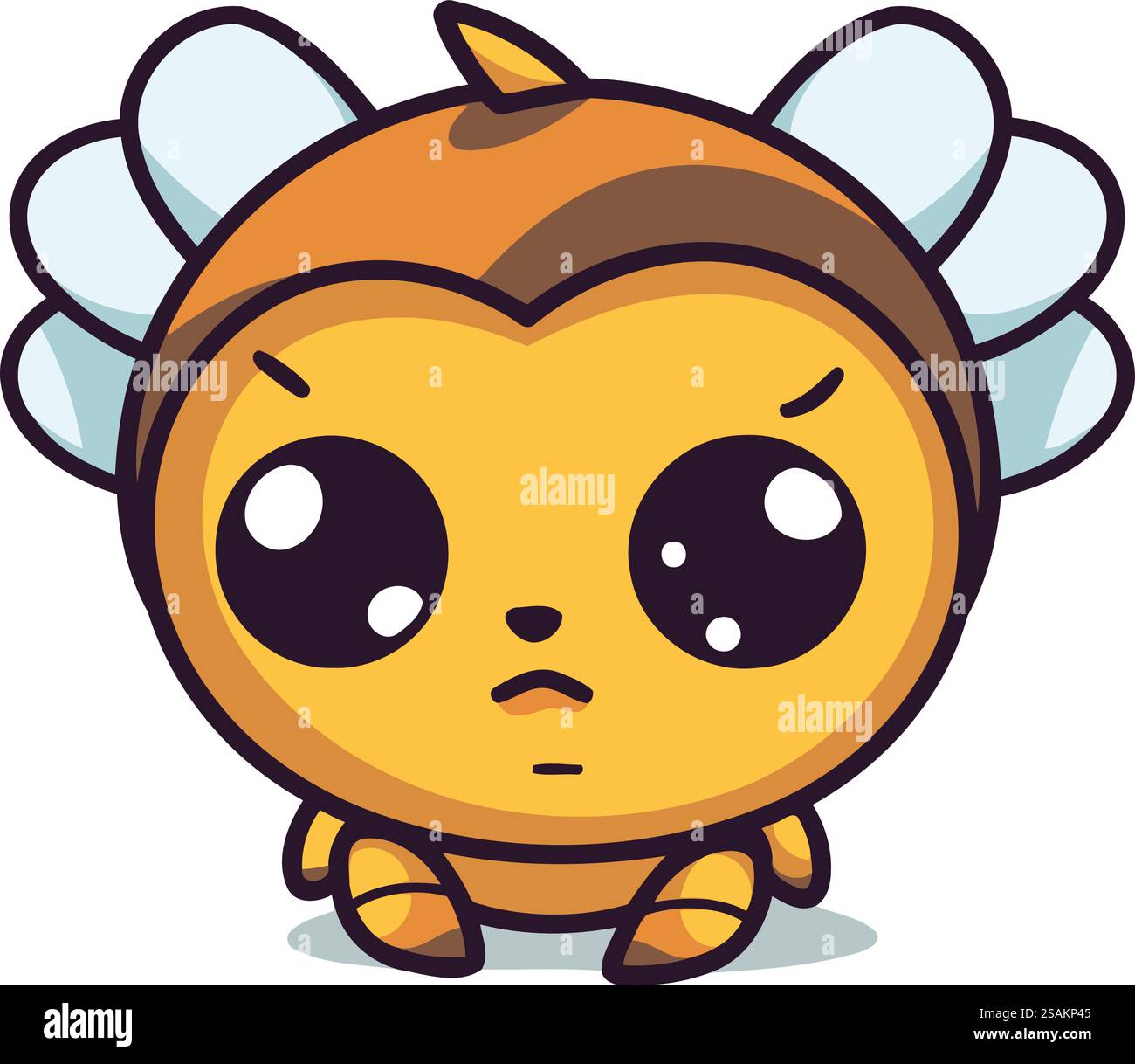 Cute cartoon little bee. Vector illustration isolated on white ...