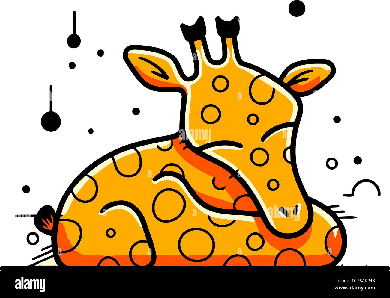 Cute giraffe cartoon vector illustration. Cute giraffe icon Stock ...