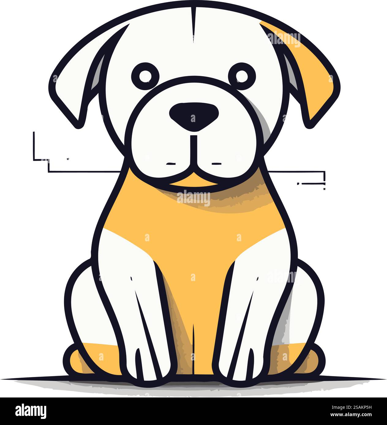 Cute dog sitting and looking at the camera. Vector illustration Stock ...