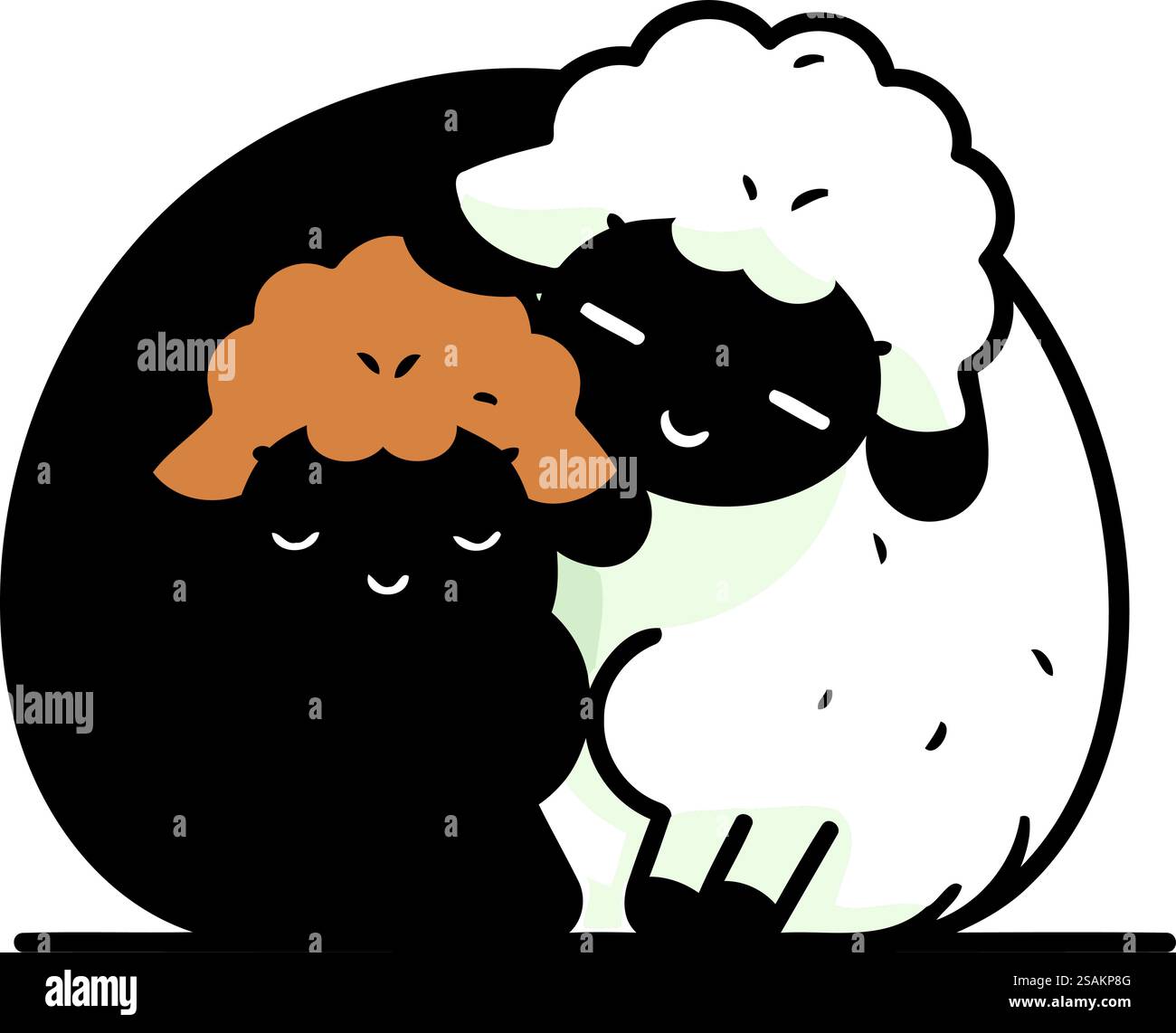 Sheep and lambs. Cute cartoon animal vector illustration Stock Vector Image & Art - Alamy