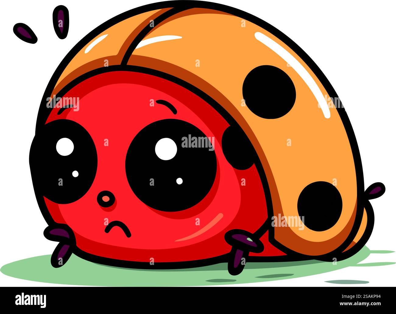 Cute ladybug cartoon character. Vector illustration isolated on white ...