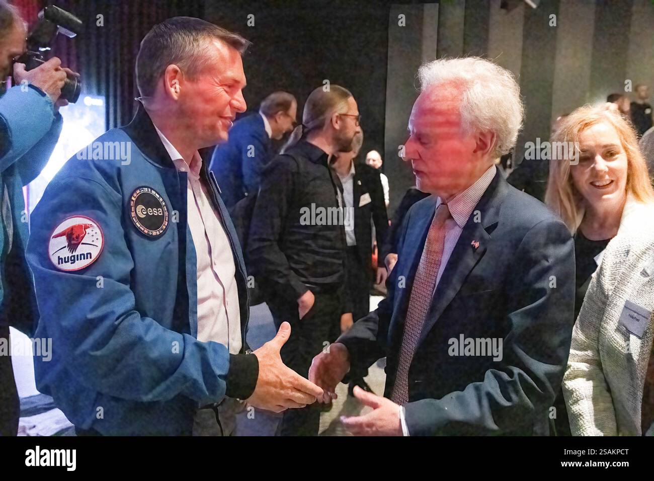 ESA Astronaut, Andreas Mogensen (L) and US Ambassador to Denmark, Alan ...