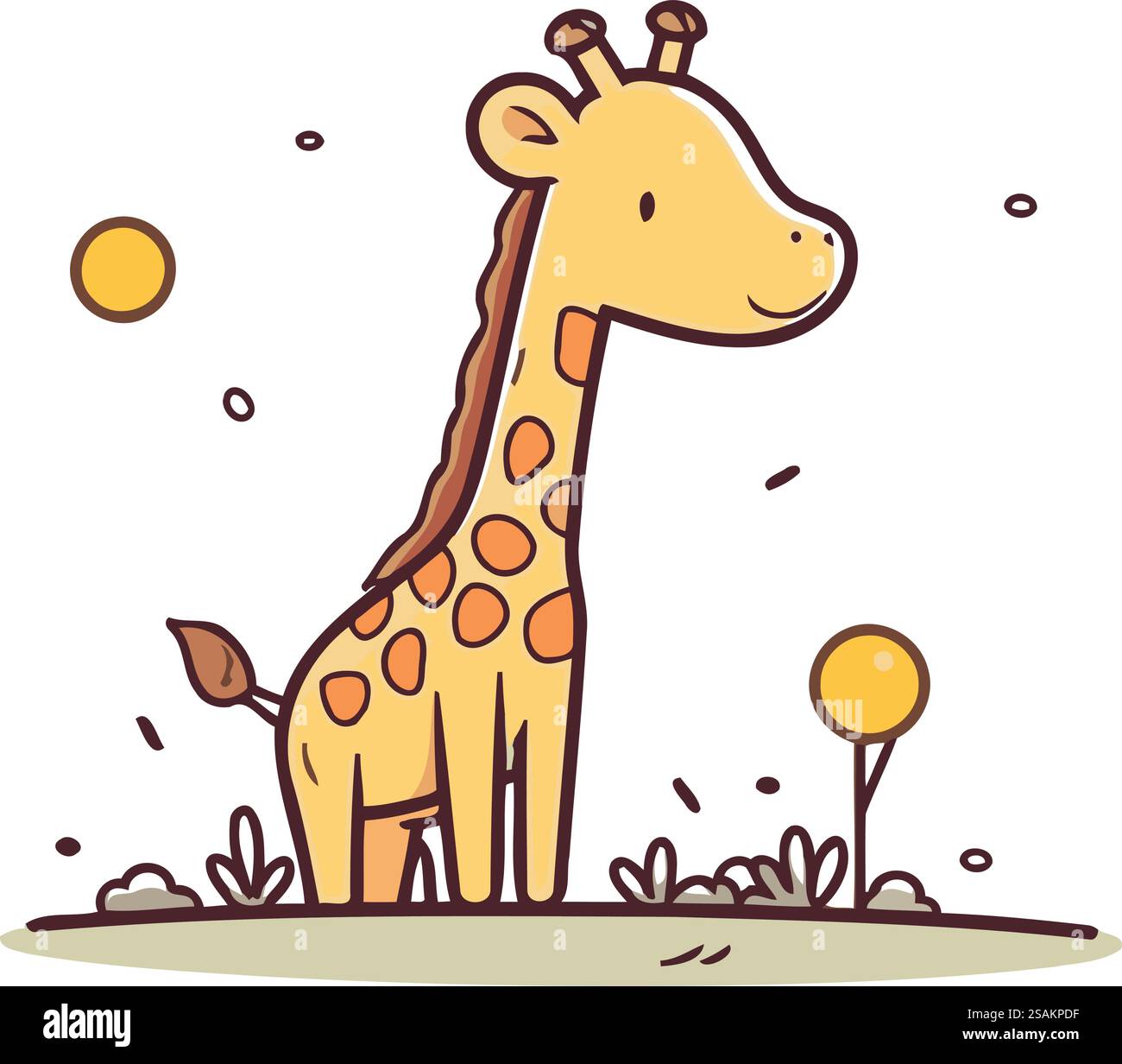 Cute giraffe. Vector illustration in doodle style Stock Vector Image ...