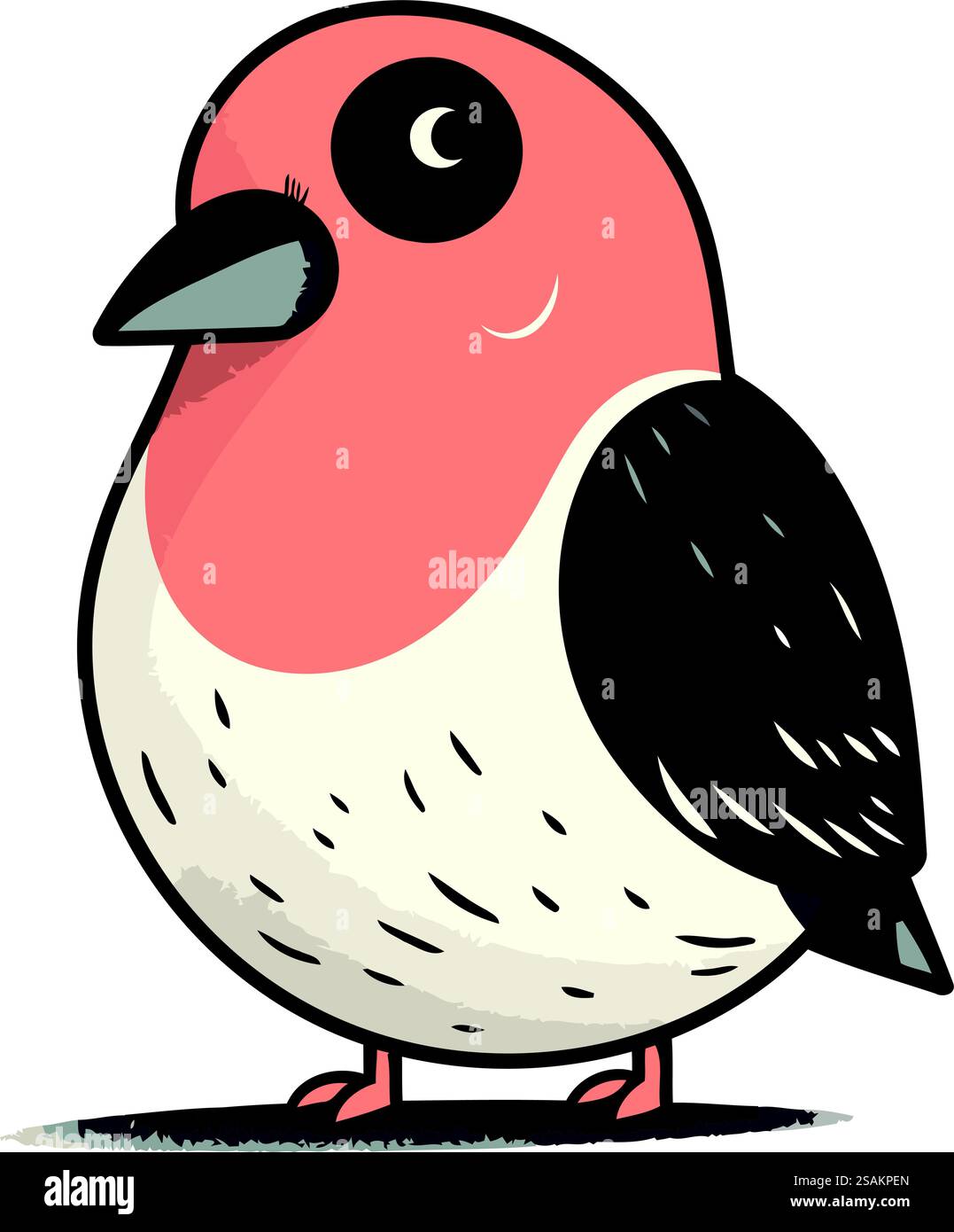 Vector illustration of a cute cartoon bird. Isolated on white ...