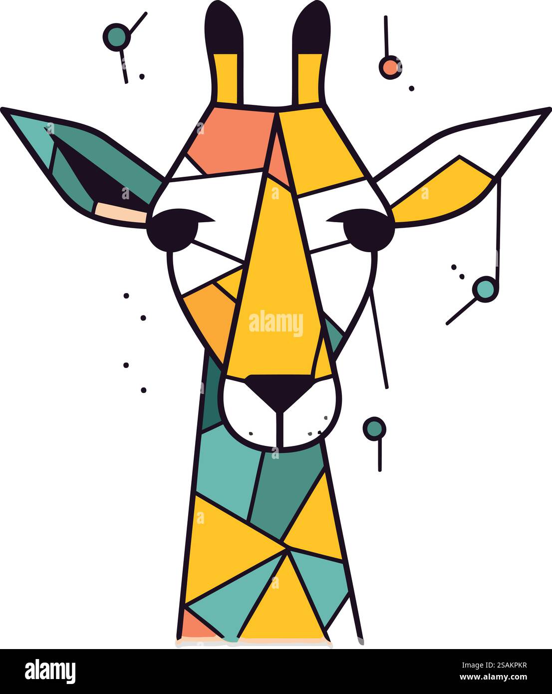 Giraffe abstract vector illustration. Cute hand drawn animal Stock ...